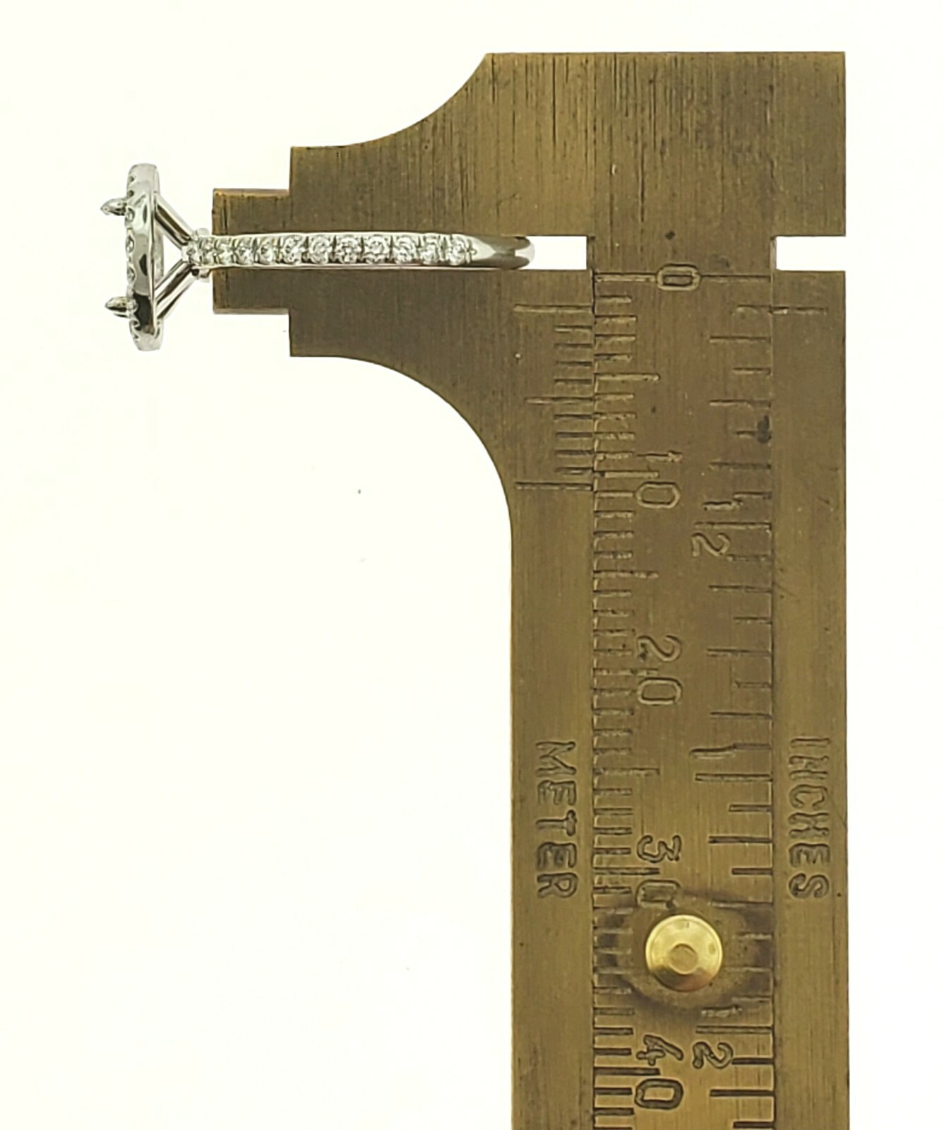 Semi-Mount Round Micro Pave Diamond Platinum Holds 1.25ct Round Stone ...