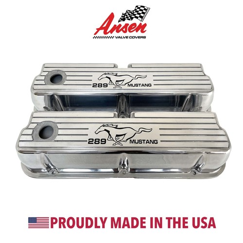 Ford Mustang 289, 351 Windsor Valve Covers, Wide Fin - Polished - Ansen ...