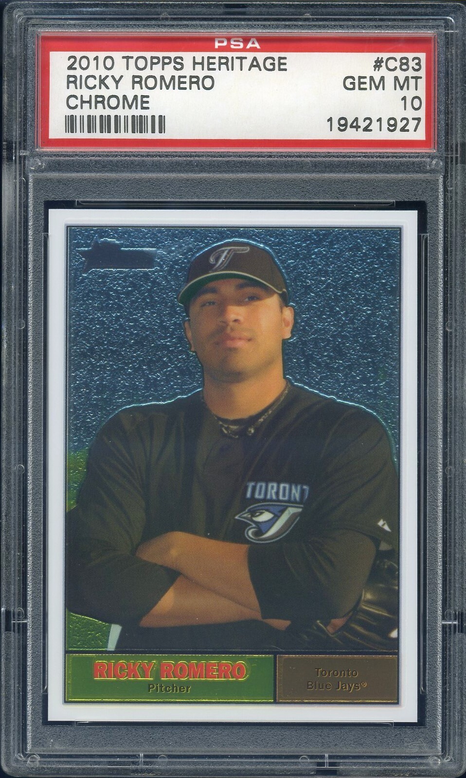 2010 Topps Heritage Chrome #83 Ricky Romero PSA 10 Toronto Blue Jays ...