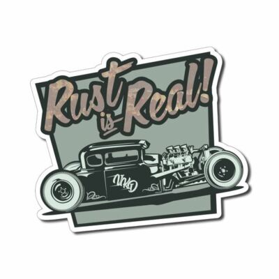 Rust Is Real! Sticker / Decal - Hot Rod Rat V8 Old Vintage Bucket Car ...