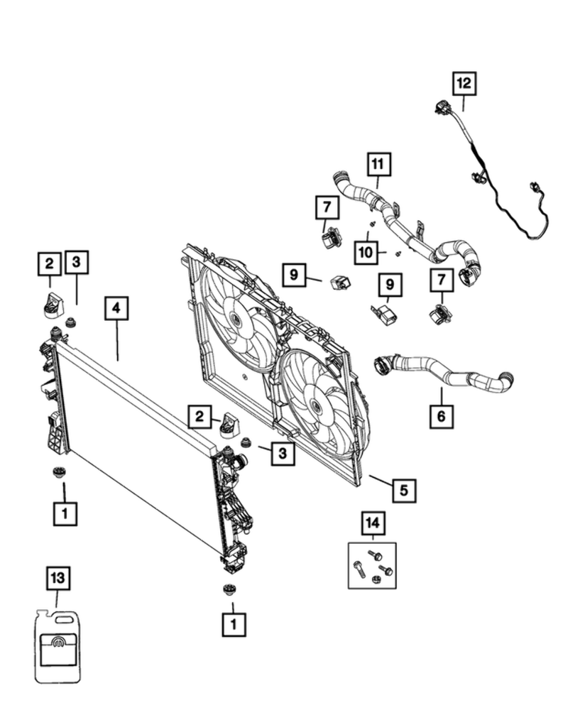 New Genuine Mopar Support Radiator OE 68134339AA | eBay