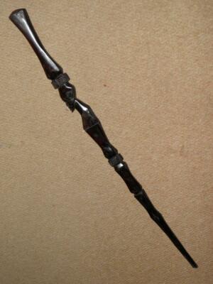 Antique Ebony Tribal African Walking Stick/Cane W/ Hand-Carved Maasai ...