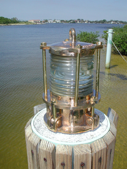 Nautical Bronze Piling post Nautical Dock Light - marine ship dock ...