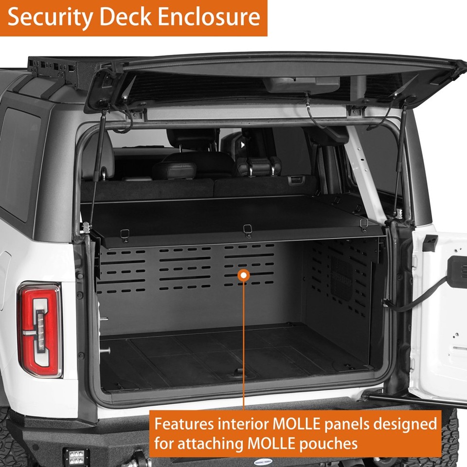 Trunk Cargo Rack Cover Organizer Security Deck Enclosure for 21-26 Ford ...