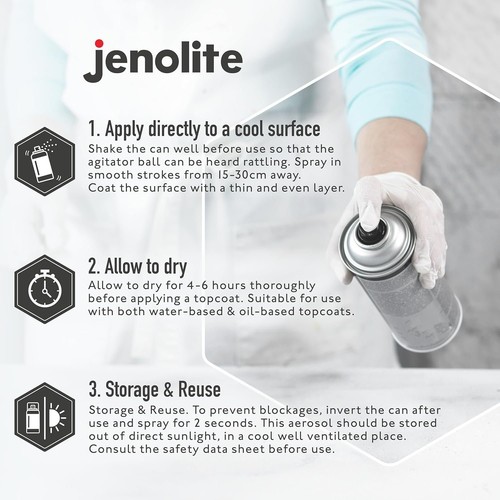 JENOLITE Anti-Rust Metal Primer Aerosol Spray Paint High Performance ...