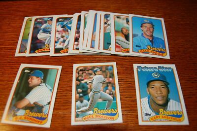 1989 Topps MILWAUKEE BREWERS Complete Team Set 31 GARY SHEFFIELD ROOKE ...