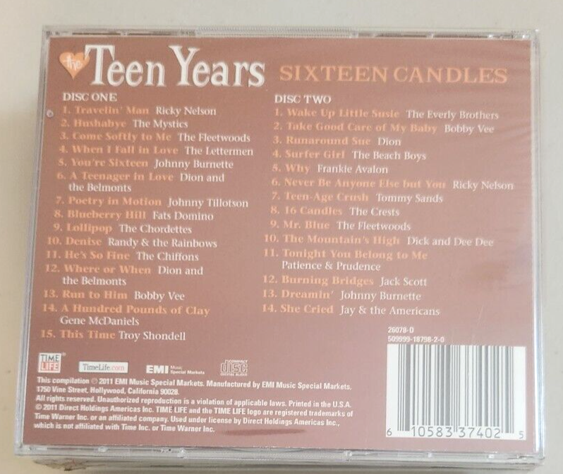 NEW - The Teen Years - Sixteen Candles 2-CD SET 2011 (Time-Life Music ...