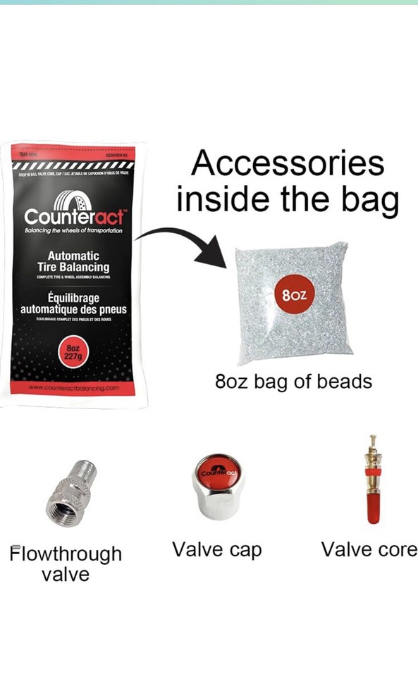 4 oz Tire Balance Bags Counteract 040BNB Tire Balancing Beads 4 oz (4 ...