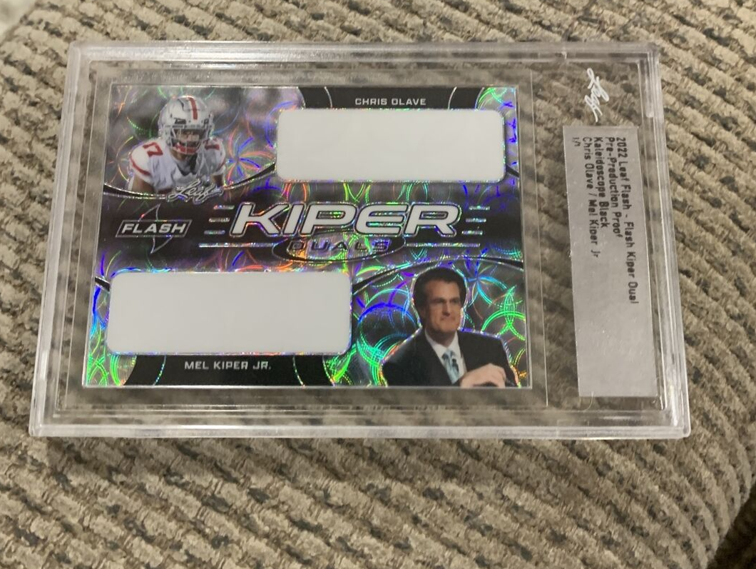 2022 LEAF FLASH Pre Production 1/1 CHRIS OLAVE Mel Kiper JR. RC ...