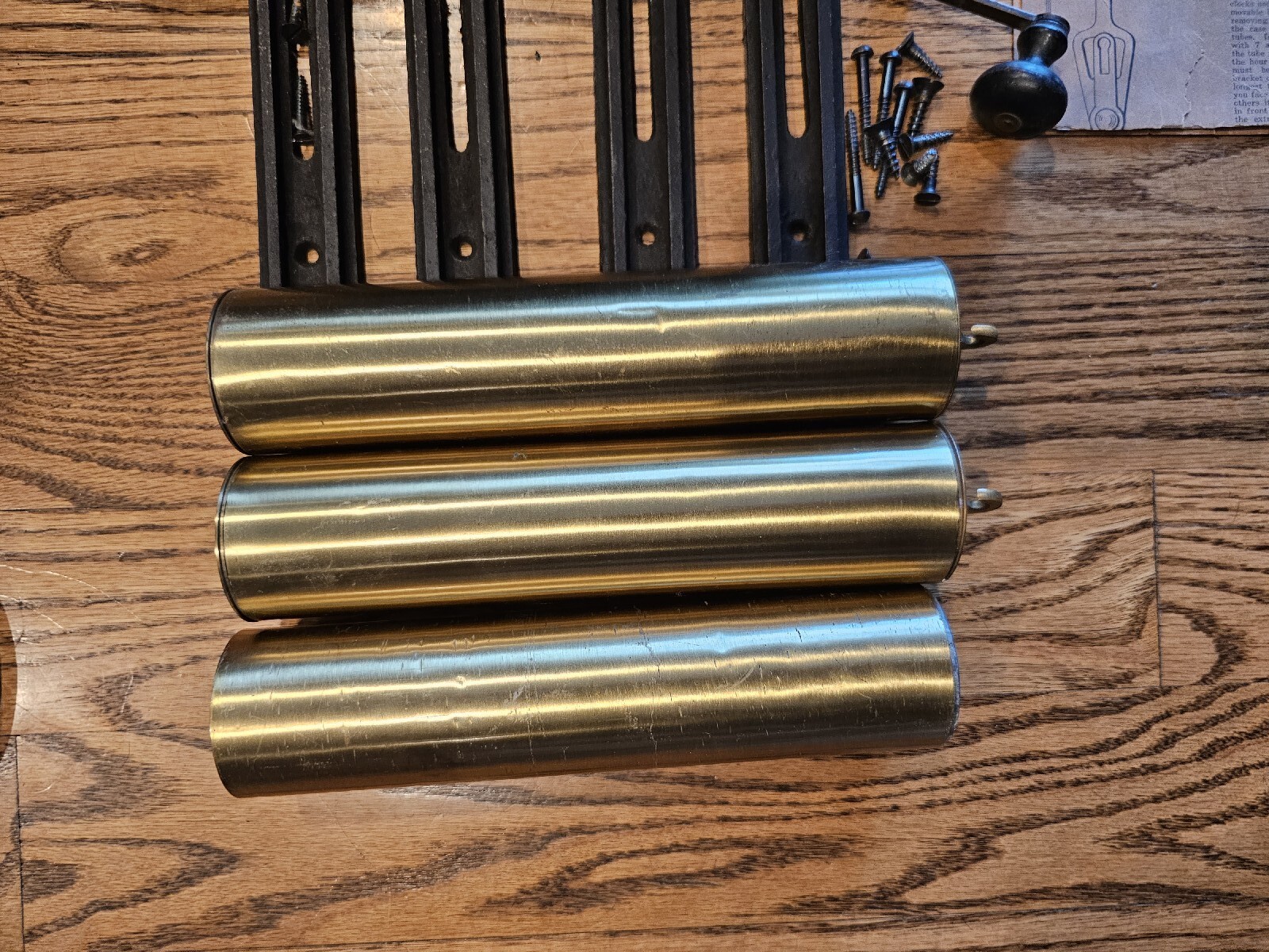 Antique Colonial 5 Tube Tubular Grandfather Clock Kit Movement Weights ...