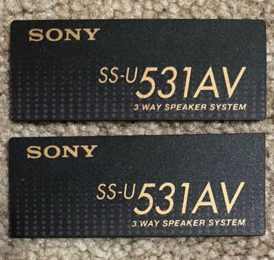 SONY • SSU-531AV • Original Name Model Badge Tag Sticker Emblem ...
