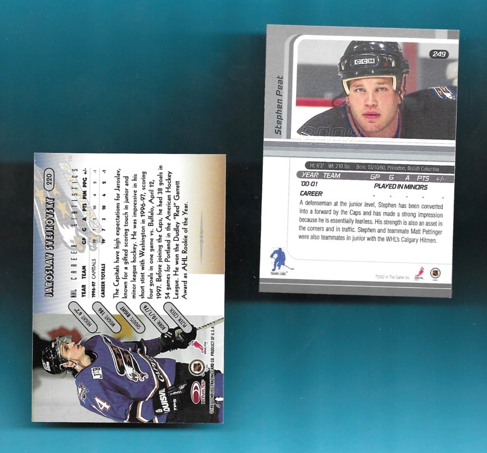 BOTH! STEPHEN PEAT-SVEJKOVSKY WASINGTON CAPITALS! SIGNATURE/DONRUSS ...