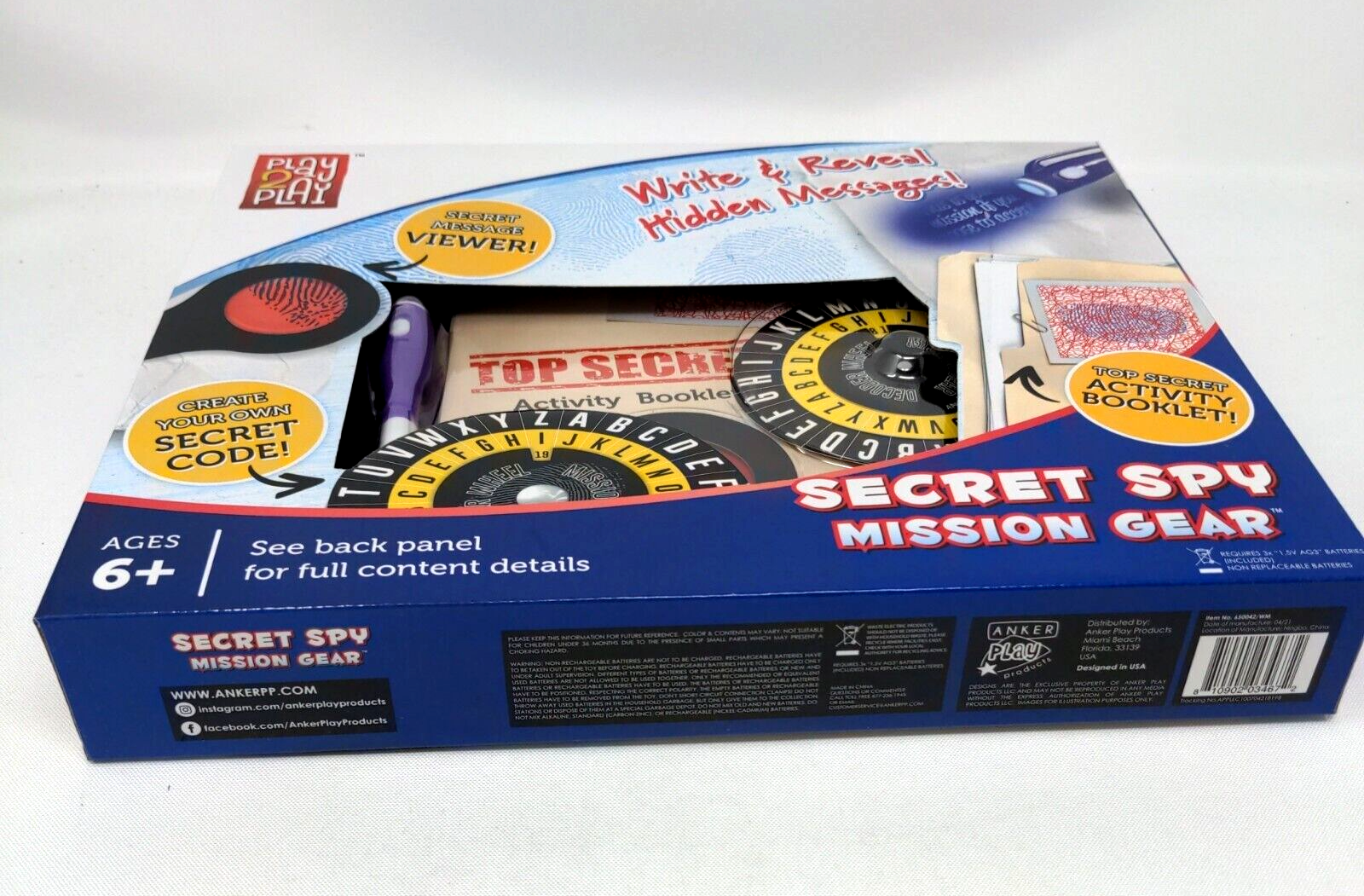 New Secret Spy Mission Gear Kid Top Secret Activity Book Code Set Kit ...