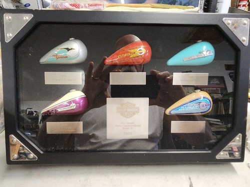 Harley Davidson 2005 Mini Gas Tank Ornament Set Display Shadowbox ...