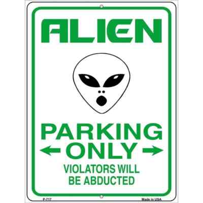 Alien Parking Metal Parking Sign 12"x 18" for Home Wall Door Garage ...