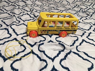 Little People Bus 1965 With Pull Cord Fisher Price | eBay
