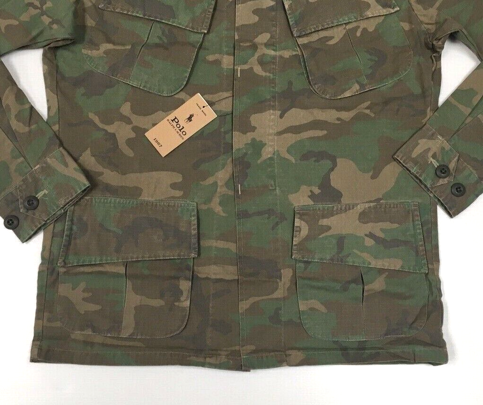 Polo Ralph Lauren Military Army Camo Officer Soldier Camp Overshirt ...