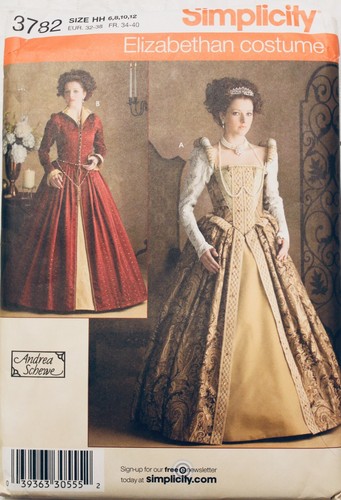 Simplicity Ladies Elizabethan Costume Pattern 3782 Size 6 12 for sale ...
