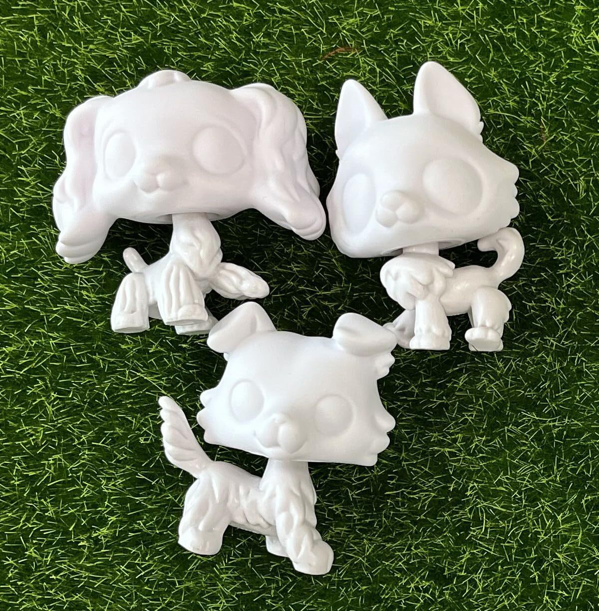 Custom White Base LPS Toys Kid DIY Play 3pcs Pets Cocker Spaniel ...