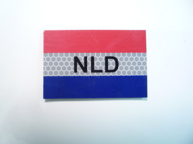 DUTCH NLD PATCH REFL SOLAS+RED+BLUE 3" X 2" REJECT#308 W/VELCRO® BRAND ...
