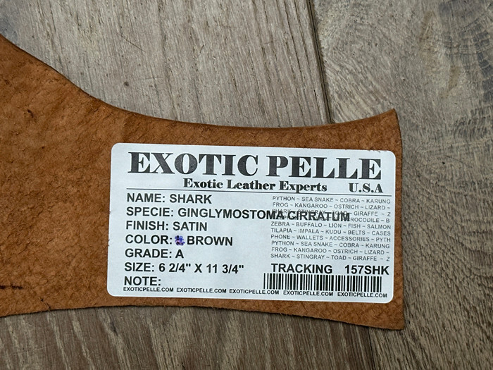 Brown Genuine Shark Hide Skin Taxidermy Sharkskin Leather exotic Fish ...