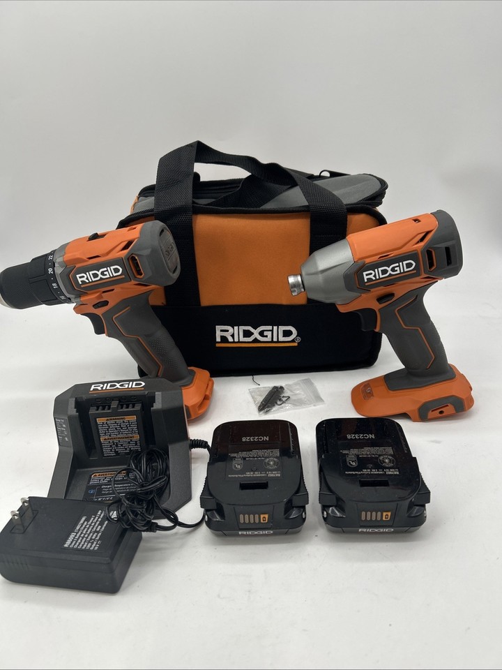 Ridgid 2pc Drill Set R860010 & R860021 With Battery and Charger A51 | eBay