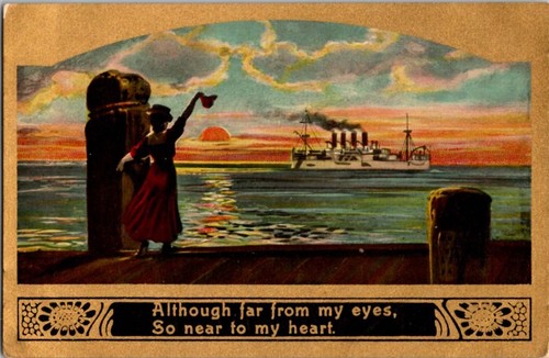 Antique Boat - Old Boat Featured on Great Vintage Nautical Postcard d ...