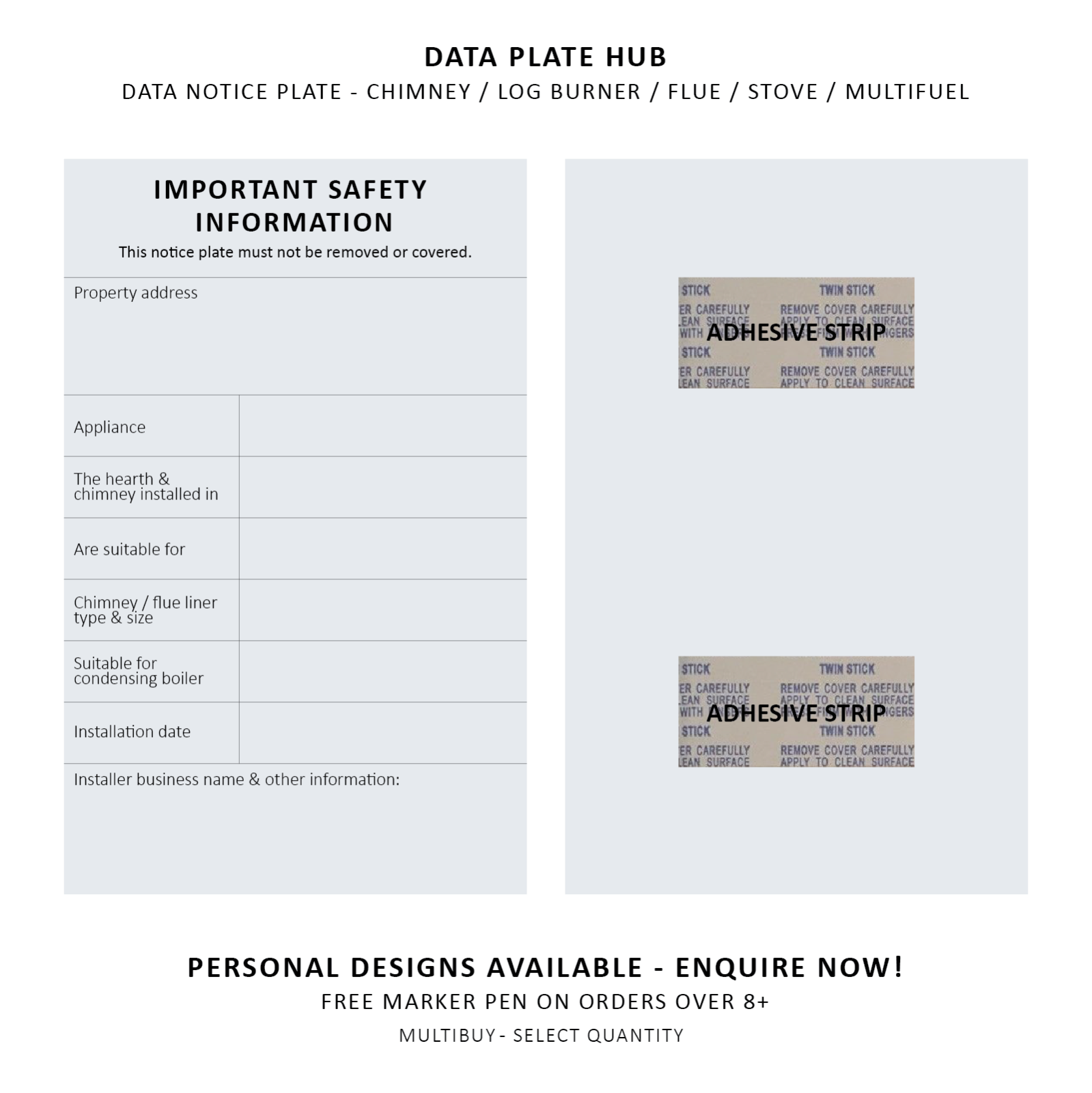 Data Notice Plate - Chimney / Log burner / Flue / Stove / Multifuel | eBay