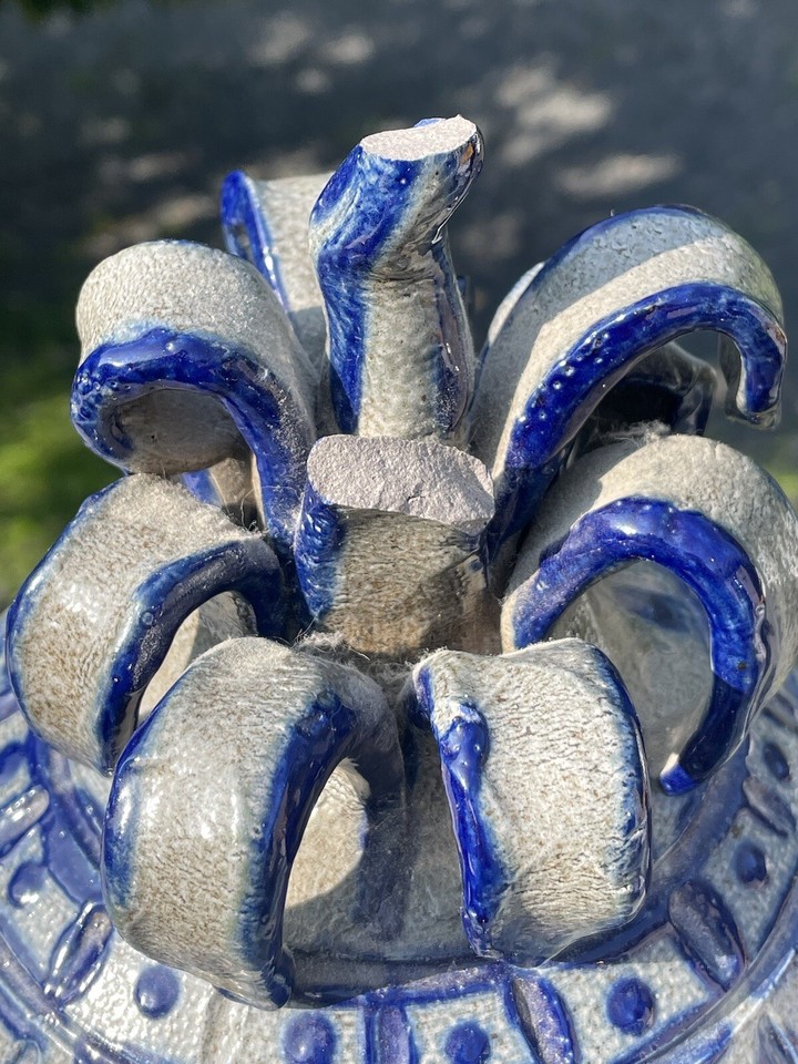 RARE Dave Eldreth Vintage Salt Glaze Grey Blue Stoneware Figural ...