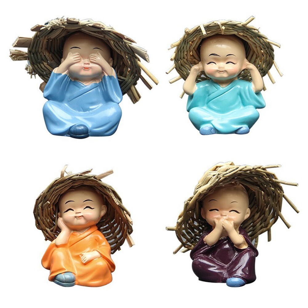 Llittle Monk Home Decoration Lovely Ornaments Four Small Monks 6x6.5cm ...
