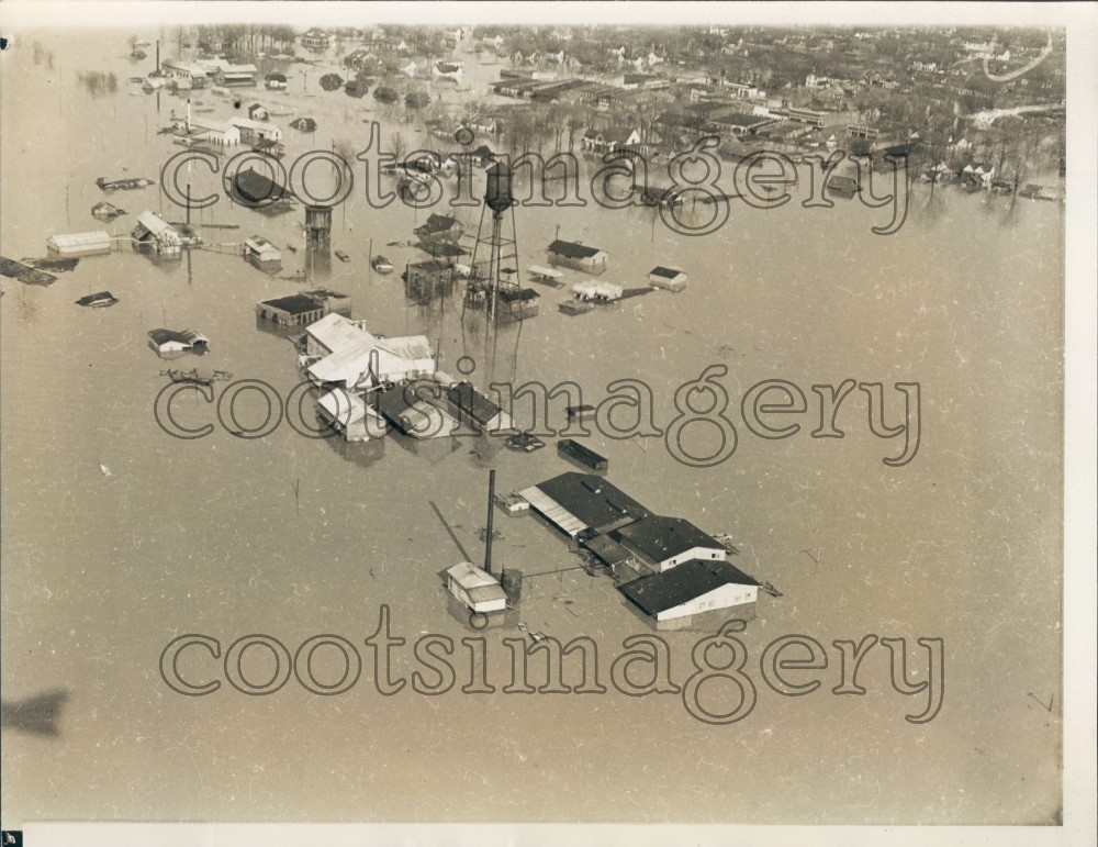 1937 Aerial Flood in Ridgely Lake County 1930s Tennessee Press Photo | eBay