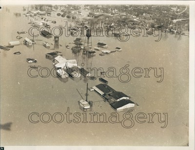 1937 Aerial Flood in Ridgely Lake County 1930s Tennessee Press Photo | eBay