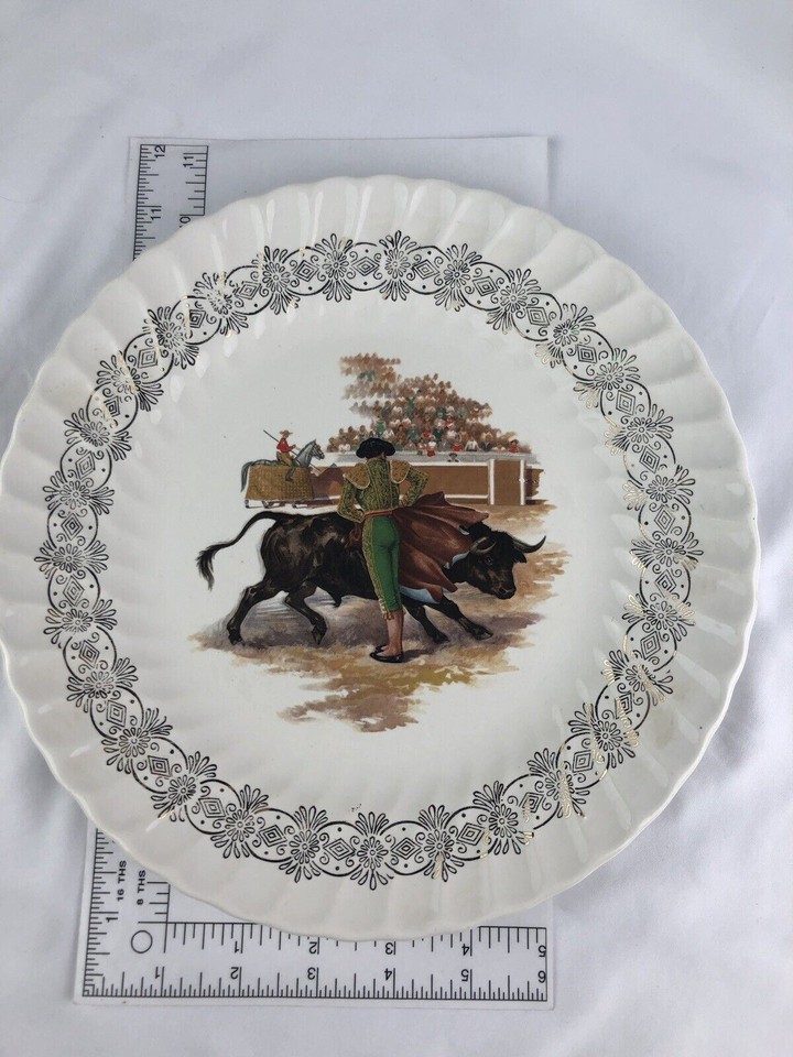 Vintage Matador Plate Bull Horn Rodeo Cowboy Fighter Mid Century 10" | eBay