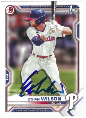 ETHAN WILSON SIGNED AUTOGRAPHED 2021 BOWMAN DRAFT BASEBALL CARD ...