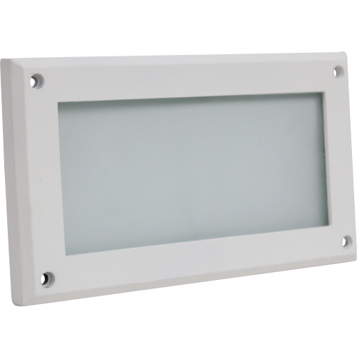 Step Light Cover Face plate WHITE 8-7/8X5 inch w/ FROST GLASS S710C-WH ...
