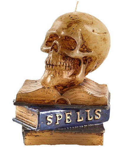 Halloween spell books-skull candle prop spooky creepy party Skeleton | eBay