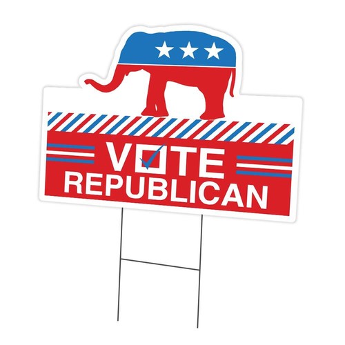 SignMission Vote Republican Yard Sign & Stake | Support Your Party ...