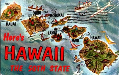 State of Hawaii HI : MAP POSTCARD d/24 BH2864 | eBay