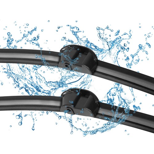 Black Windshield Wiper Blades side lock Bracketless Frameless 27Inch ...