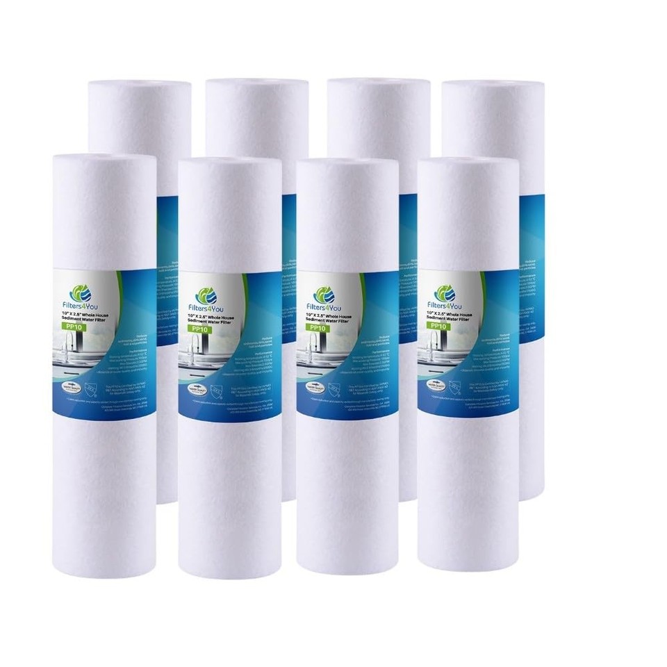 8 Pack Polypropylene Sediment Water Filter Cartridges Compatible with ...