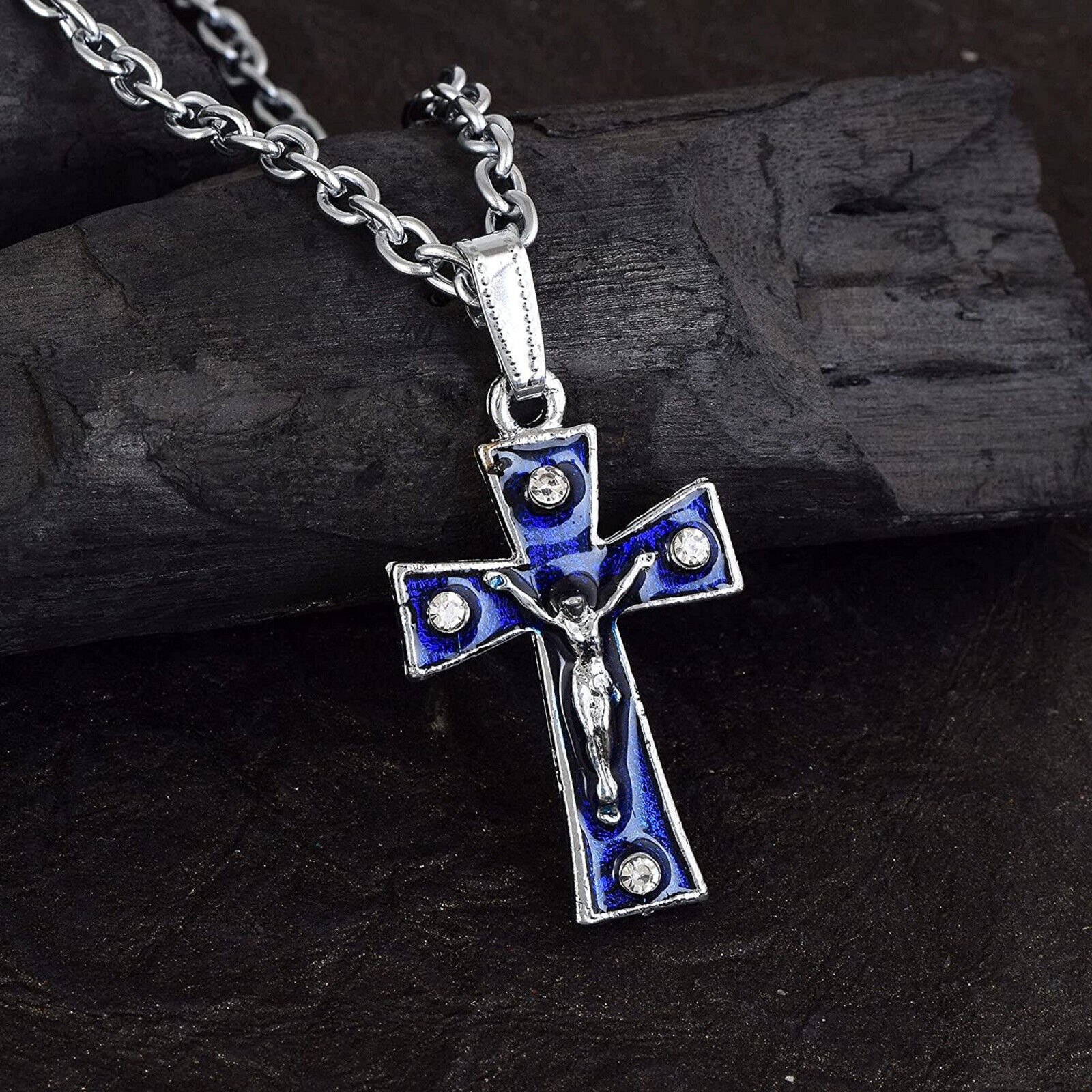 Stylish Christian Silver Plated Christ Holy Cross Chain Pendant for ...