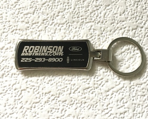 FORD LINCOLN Dealer Keychain Metal Fob Key Ring Robinson Bros. BATON ...