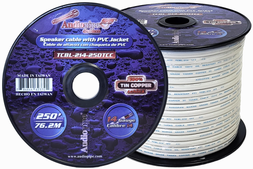 Audiopipe 14 Gauge 250 Feet Tin Copper Marine Grade Duplex Wire With ...