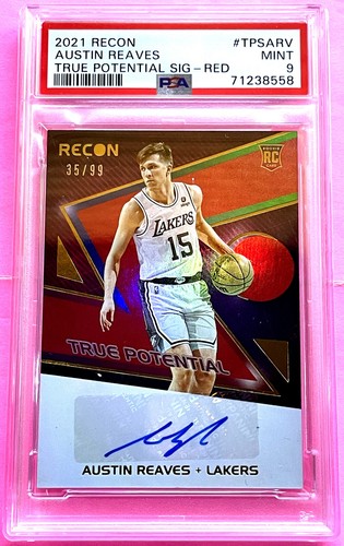 Austin Reaves Rookie SP PSA 9 MINT 2021 Panini Signatures RED /99 AUTO ...