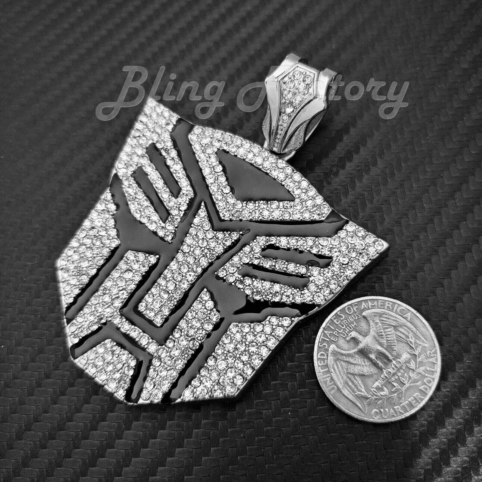 TRANSFORMER AUTOBOT pendant 16" ~ 24" Iced Marina Choker Chain Hip Hop ...