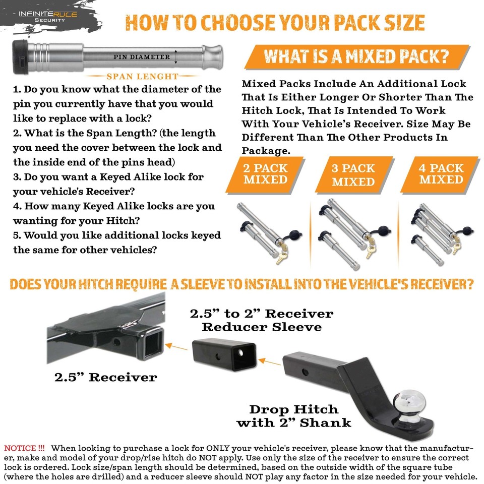 61776-D | Hitch Lock for B&W 2" & 2.5" Shank Tow and Stow | eBay