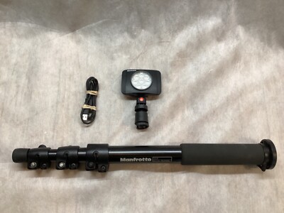 Manfrotto 680B Monopod With Manfrotto 8 LED LUMIMUSE Light IMMACULATE ...