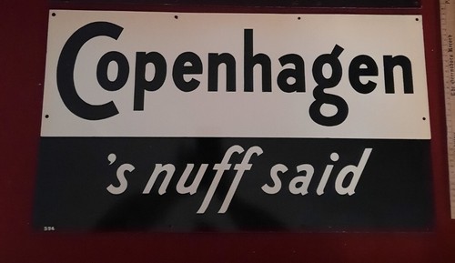 Rare NOS COPENHAGEN Snuff Said Tin Sign SNUFF CHEWING TOBACCO TACKER ...