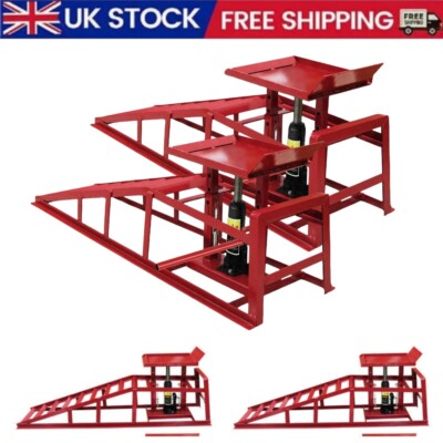 Heavy Duty 2 Ton Hydraulic Vehicle Car Ramps with 5T Load Bottle Jack ...
