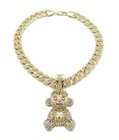 38 Baby Young Boy Monkey Pendant & 10mm 18" 20" 24" Iced Cuban Chain ...